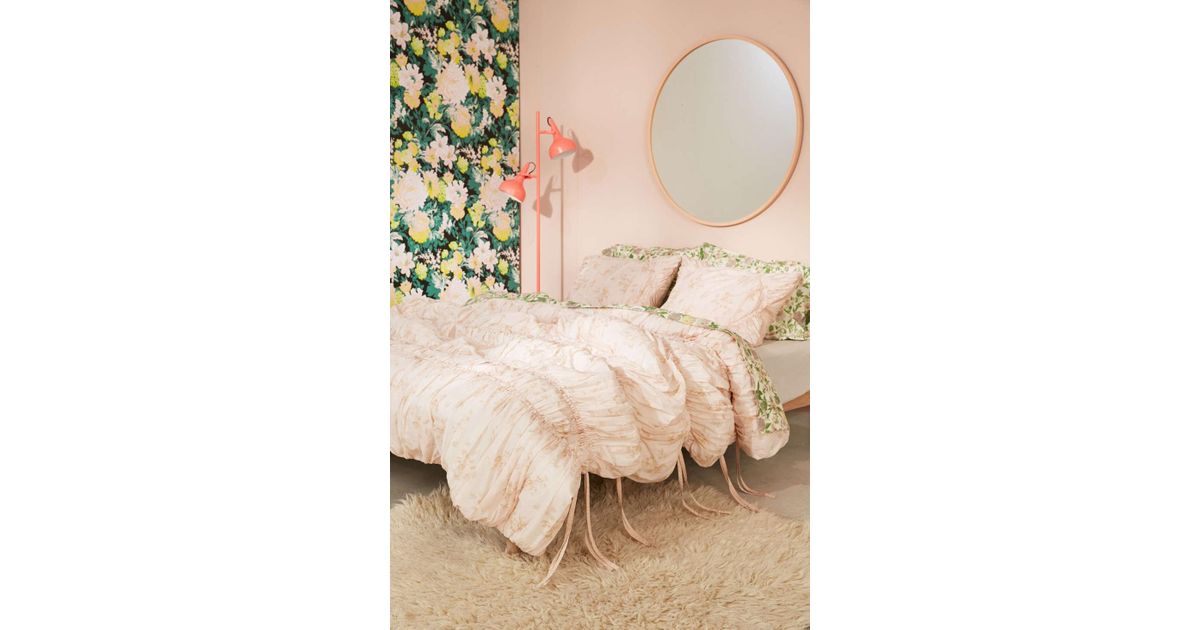 Urban Outfitters Rita Floral Ruffle Comforter in Pink for Men | Lyst