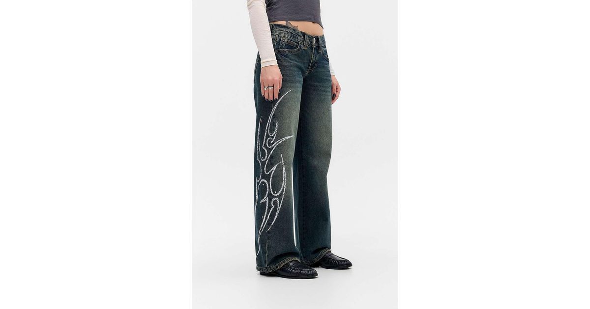 BDG Kayla Stencil Lowrider Jeans in Blue | Lyst UK