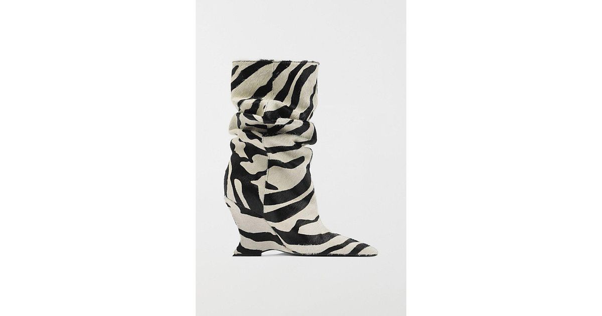 SCHUTZ SHOES Siena Slouch Wedge Boot in White | Lyst