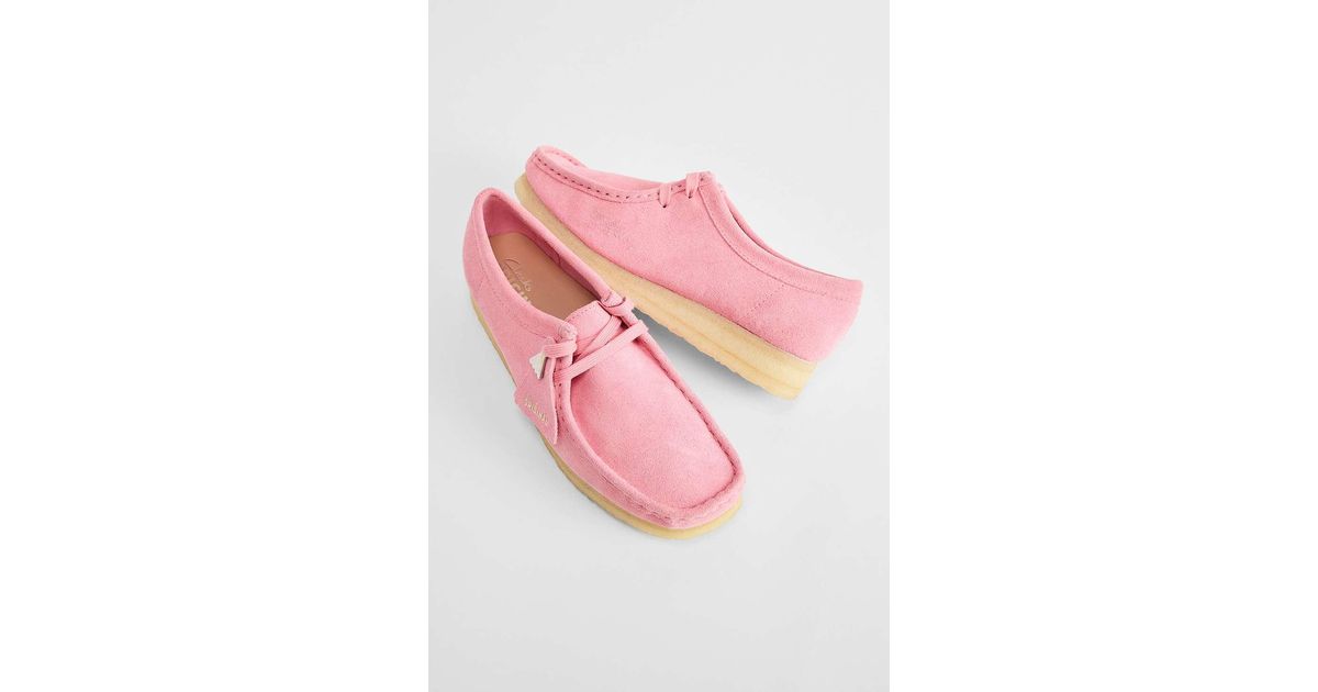 Clarks Originals Pink Suede Wallabee Shoes | Lyst UK