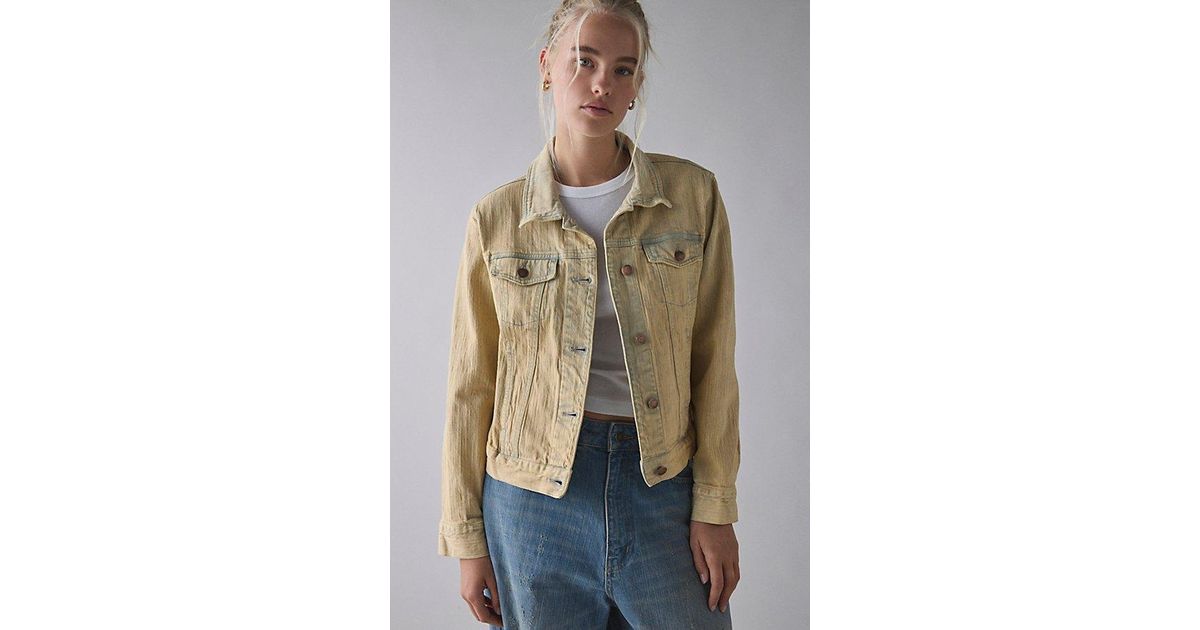 Vintage & ReMADE by UO Remade By Uo Overdyed Fitted Denim Jacket in ...