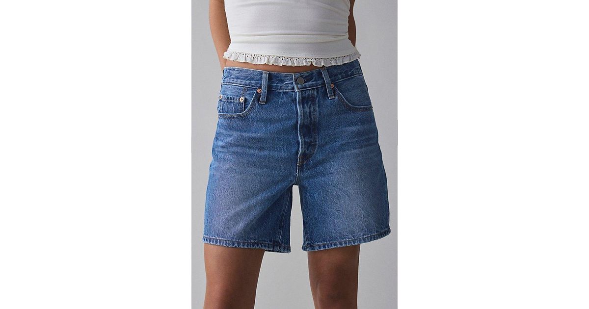 Levi's 501 Mid-Thigh Cutoff Denim Short in Blue | Lyst