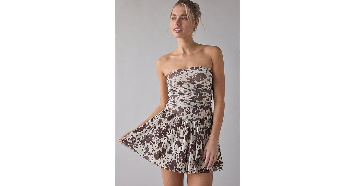 Urban Outfitters Uo Modern Mesh Basque Waist Strapless Mini Dress | Lyst