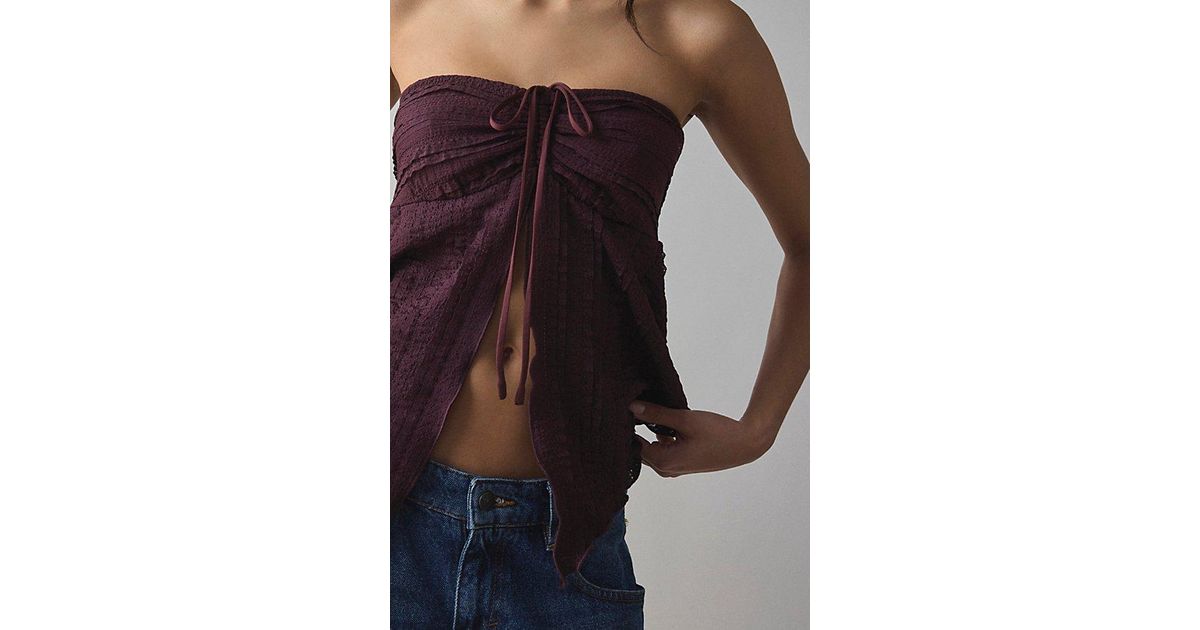 Urban Outfitters Uo Eloise Convertible Tie Split-Front Tube Top in ...