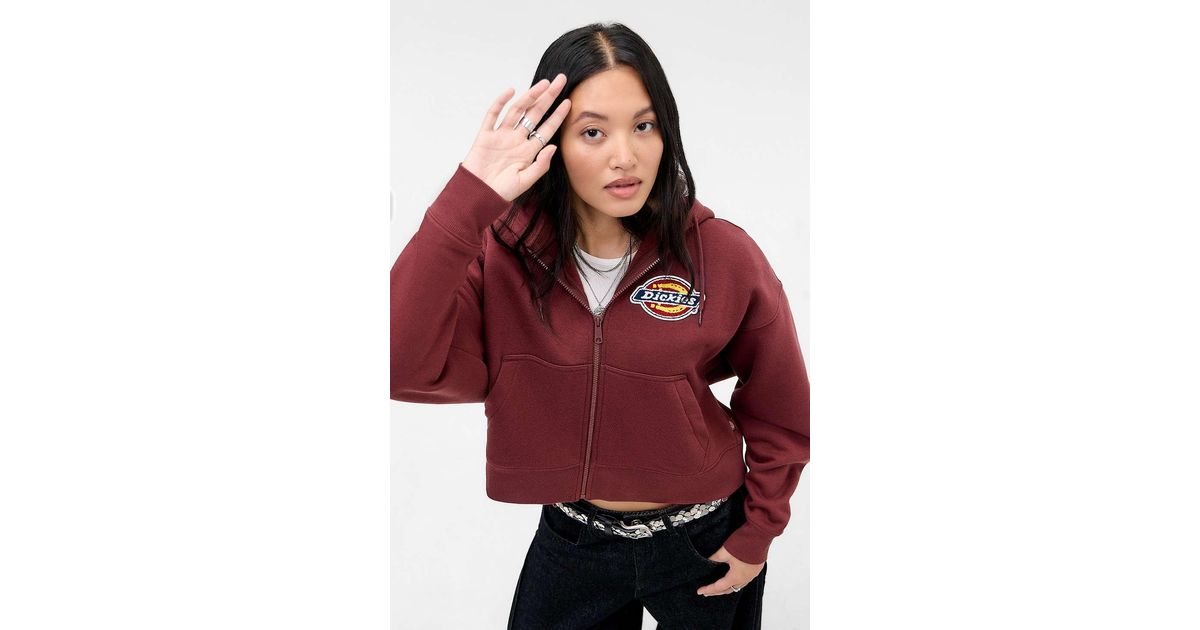 Dickies Uo Exclusive Chenille Hoodie in Red | Lyst UK