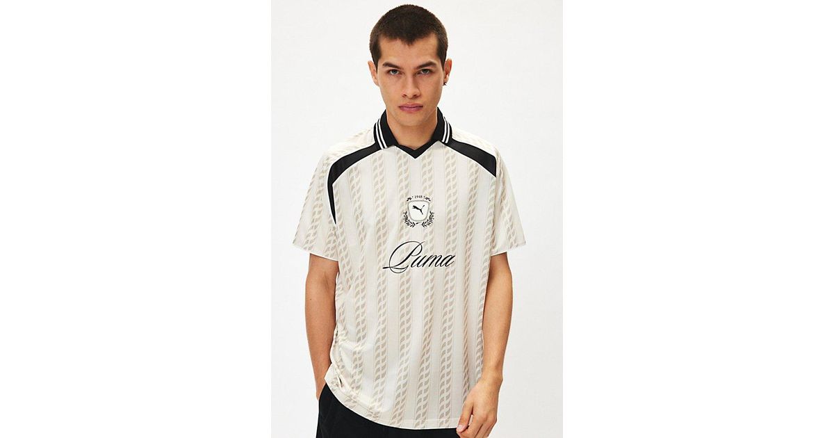 PUMA Script Logo Relaxed Soccer Jersey Tee in White for Men | Lyst