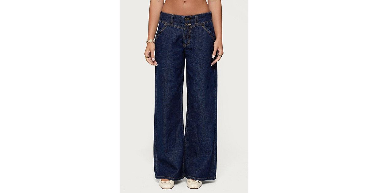 Edikted Meredith Low Rise Jean in Blue | Lyst
