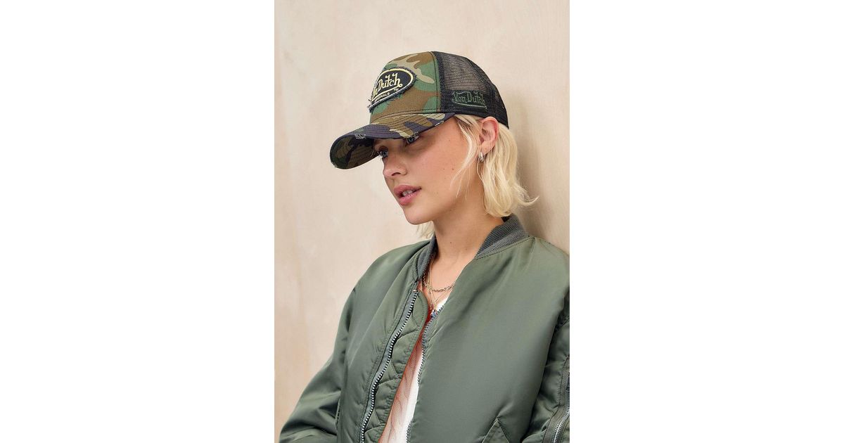 Von Dutch Uo Exclusive Camo Trucker Cap in Green | Lyst UK