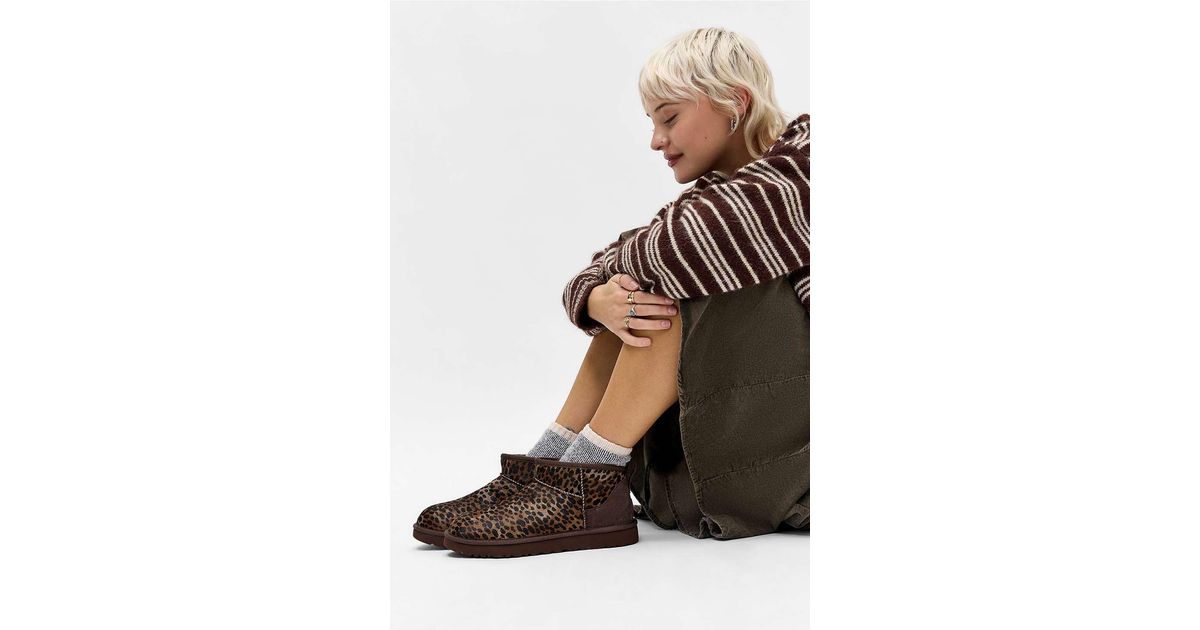 UGG Leopard Caspian Ultra-mini Boots in Black | Lyst UK