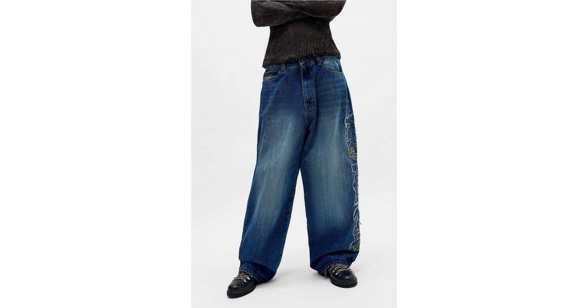 Jaded London Ldn Appliqué Xl Colossus Jeans in Blue for Men | Lyst UK