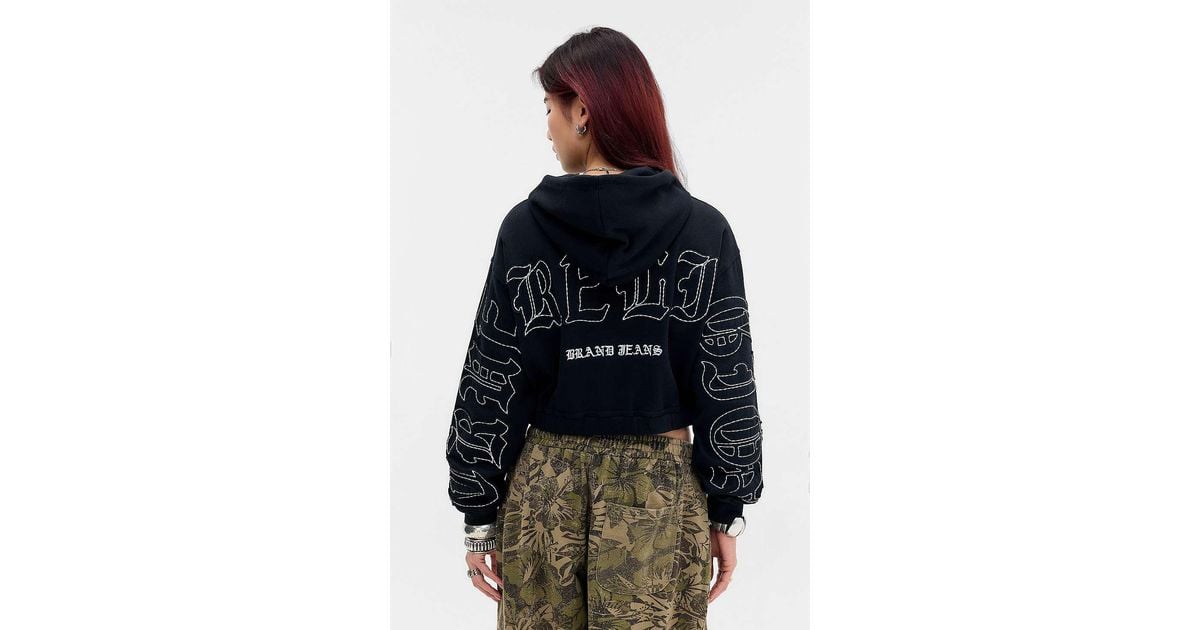 TRUE RELIGION Big T Appliqué Logo Hoodie in Blue | Lyst UK