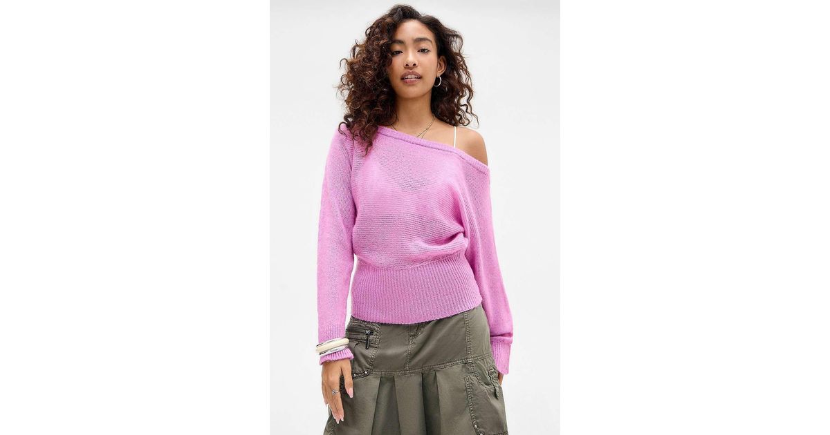 Urban Outfitters Uo Jordan Off-shoulder Slouch Top in Pink | Lyst UK