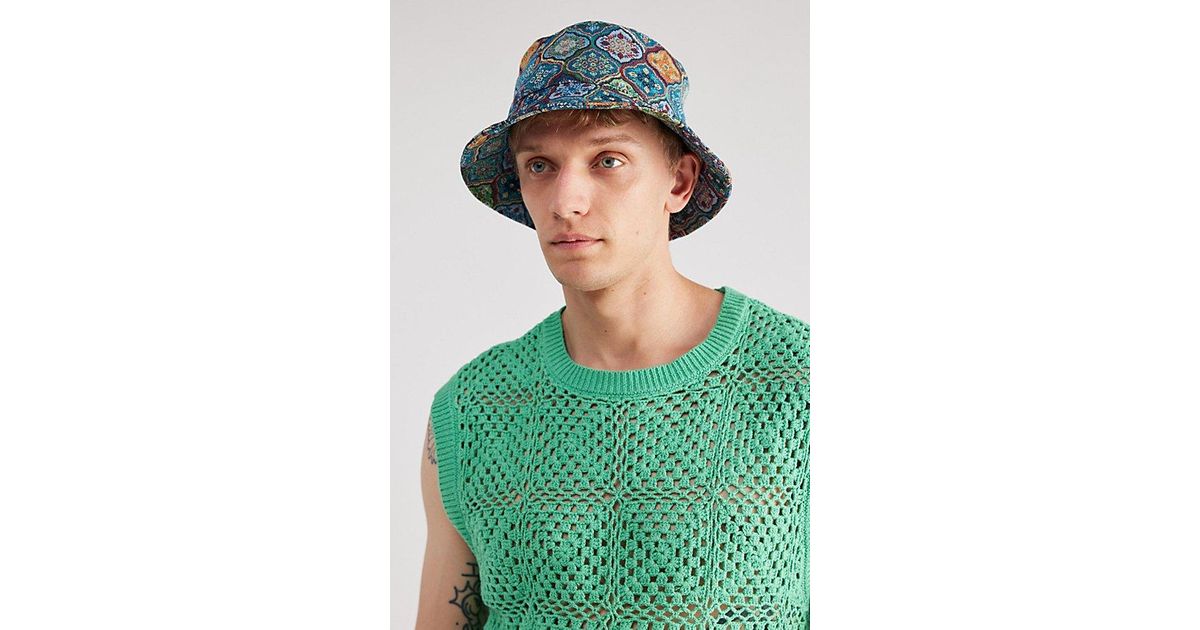 Urban Outfitters Jacquard Bucket Hat in Green for Men | Lyst