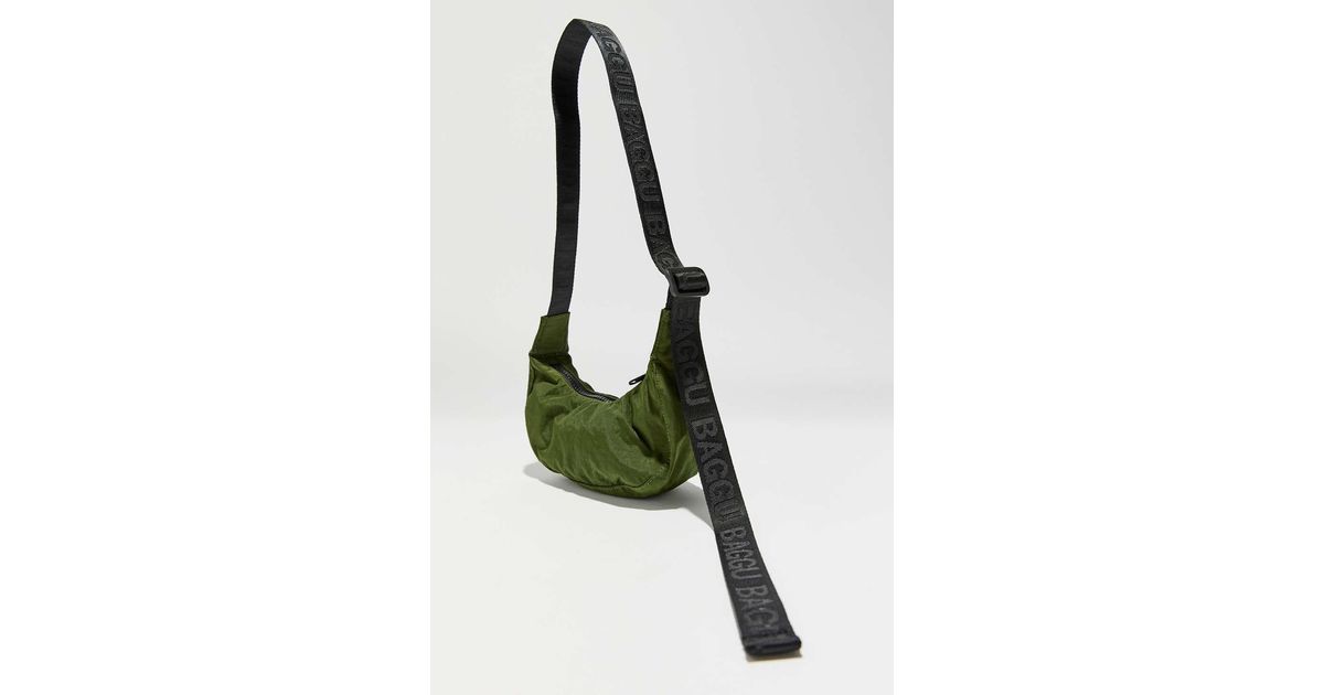 BAGGU Mini Nylon Crescent Bag in Green | Lyst