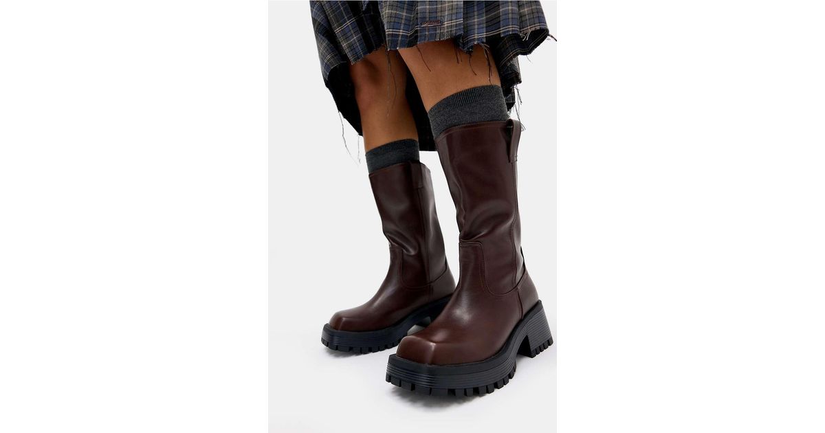 Raid Brown Sprite Boots in Black | Lyst UK