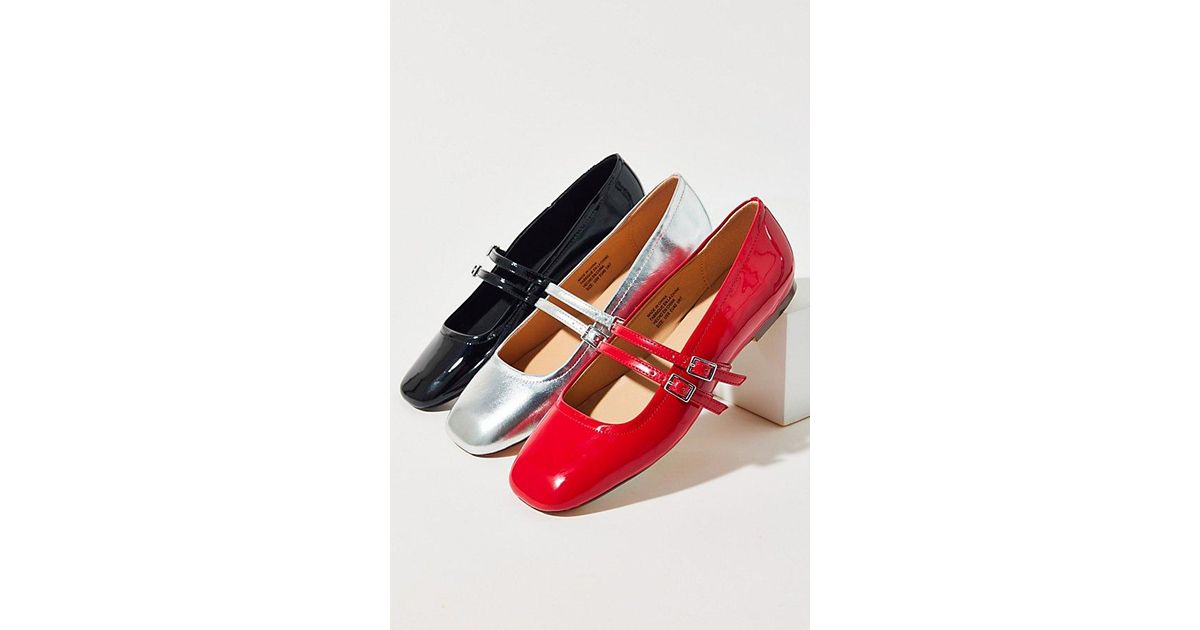 Urban Outfitters Uo Matilda Mary Jane Ballet Flat in Red | Lyst