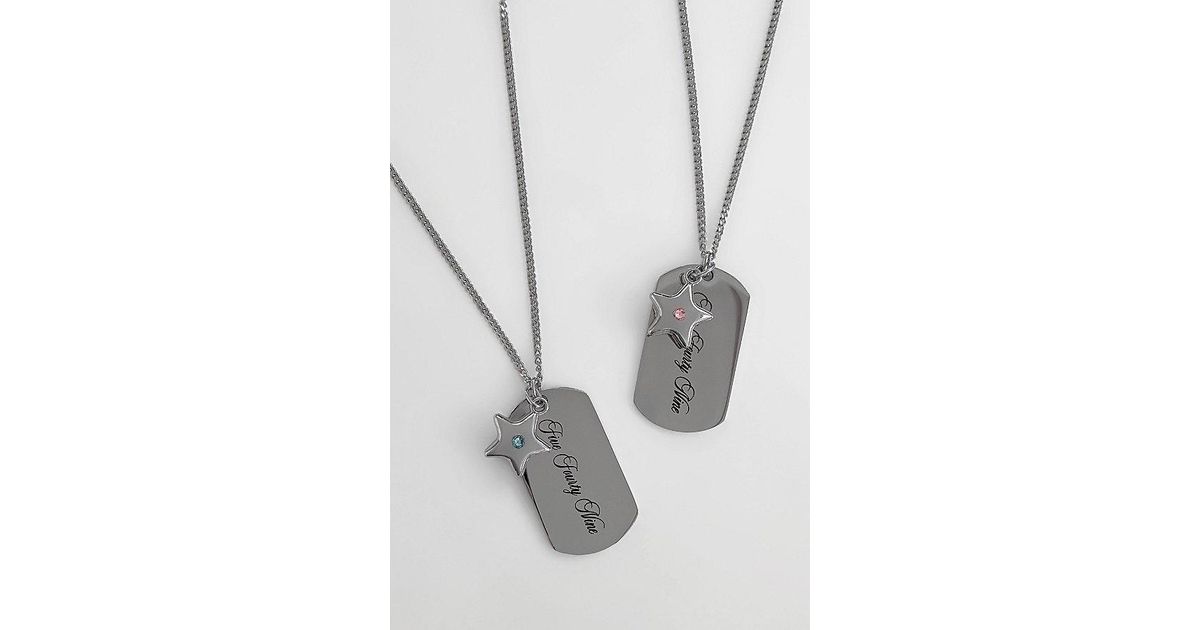 Five Fourty Nine Tag Chain Necklace in White | Lyst