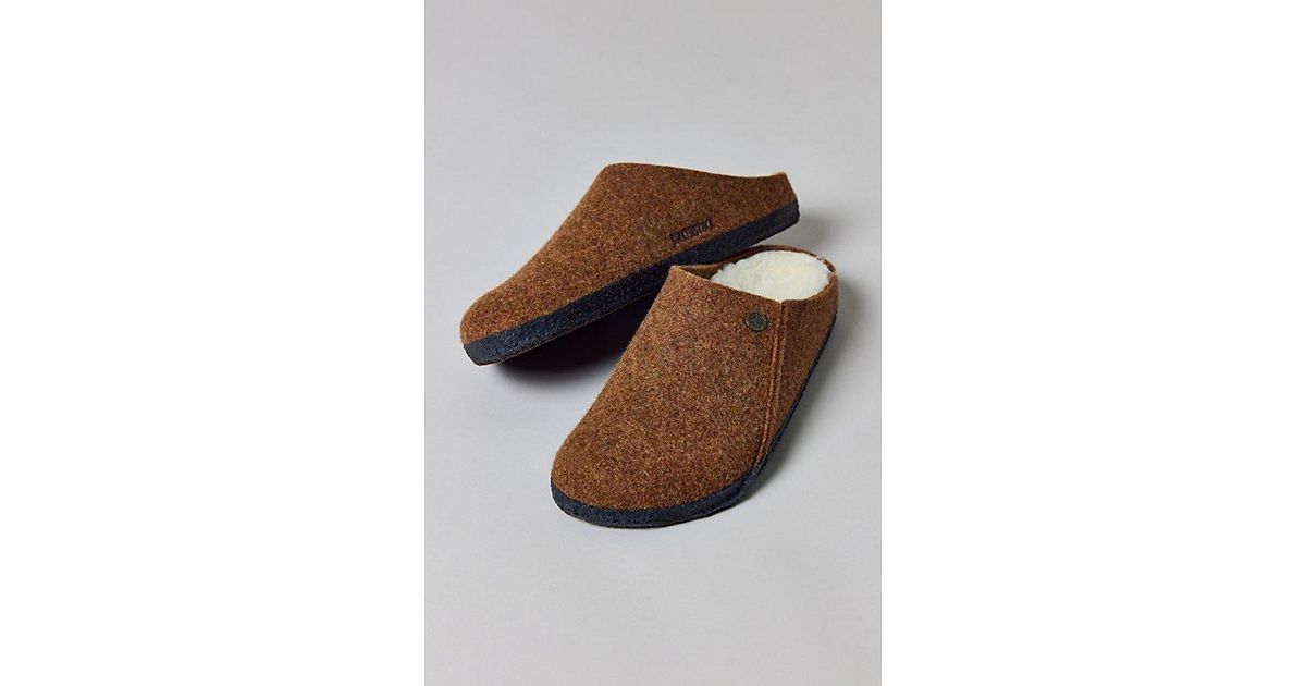 Birkenstock Zermatt Shearling Wool Felt Clog in Brown | Lyst Canada