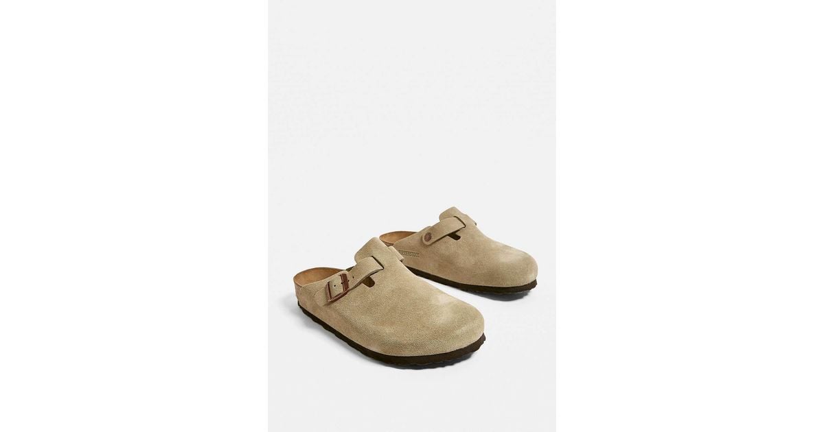 Birkenstock Boston Taupe Suede Clogs in Brown | Lyst UK