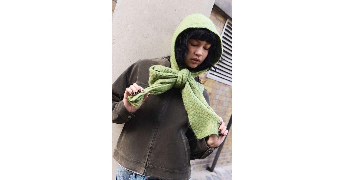 Urban Outfitters Uo Georgia Hooded Scarf in Green | Lyst UK