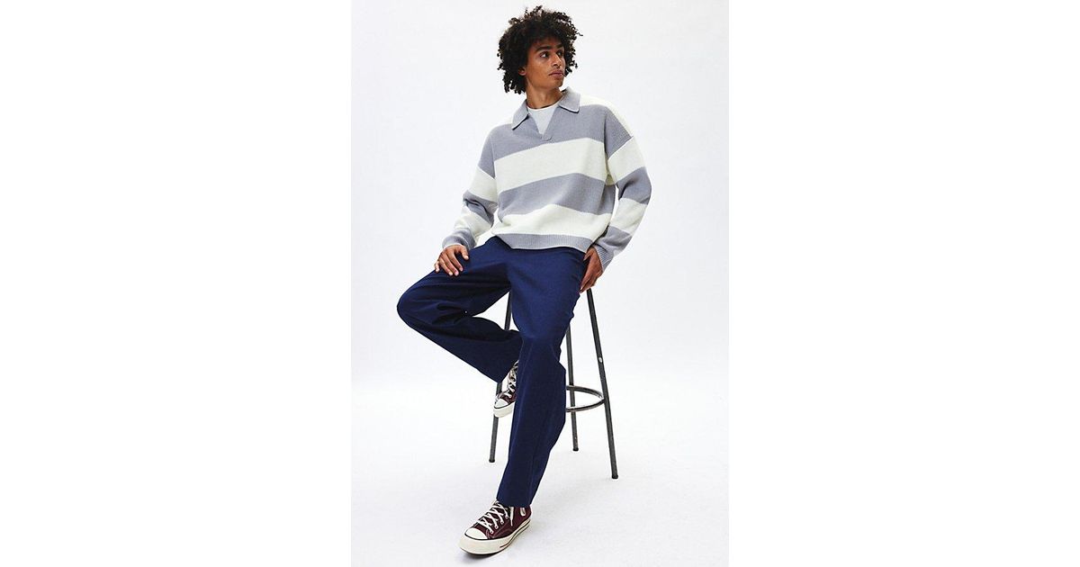 Urban Outfitters Uo Benson Rugby Striped Sweater in Blue for Men | Lyst