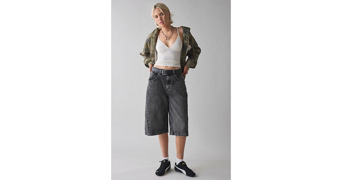 BDG Mega Mid-Rise Baggy Jort in Gray | Lyst