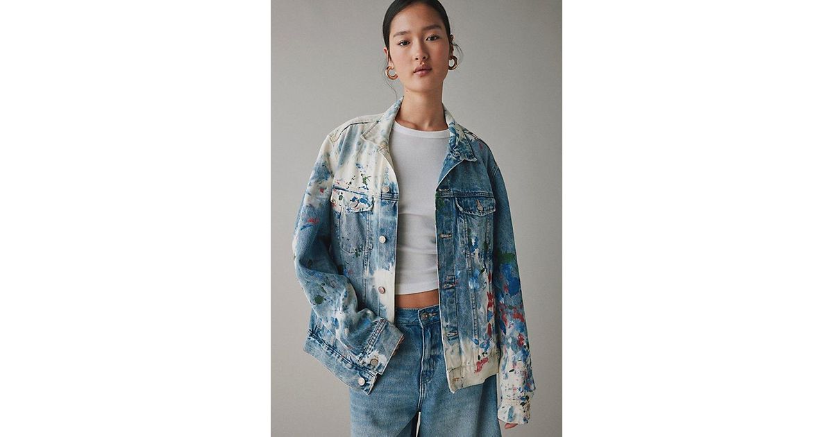 Vintage & ReMADE by UO Remade By Uo Bleach & Paint Splatter Oversized ...