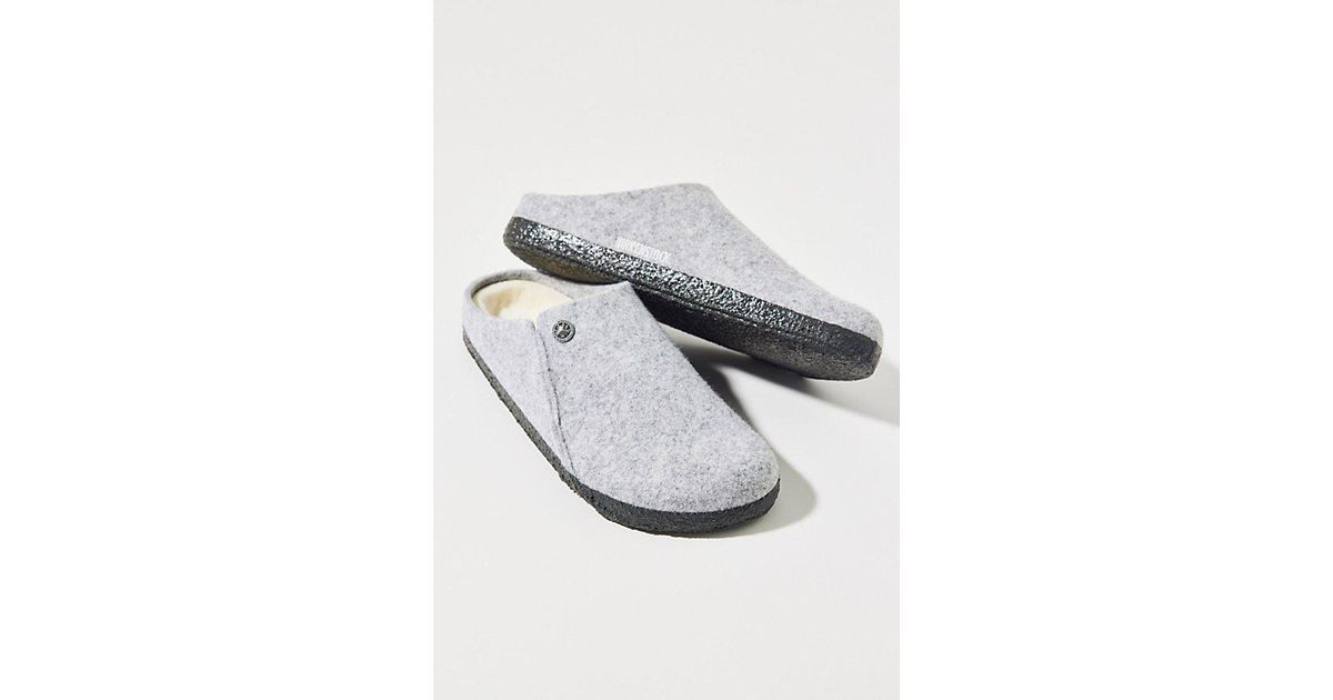 Birkenstock Zermatt Shearling Wool Felt Clog in Gray | Lyst