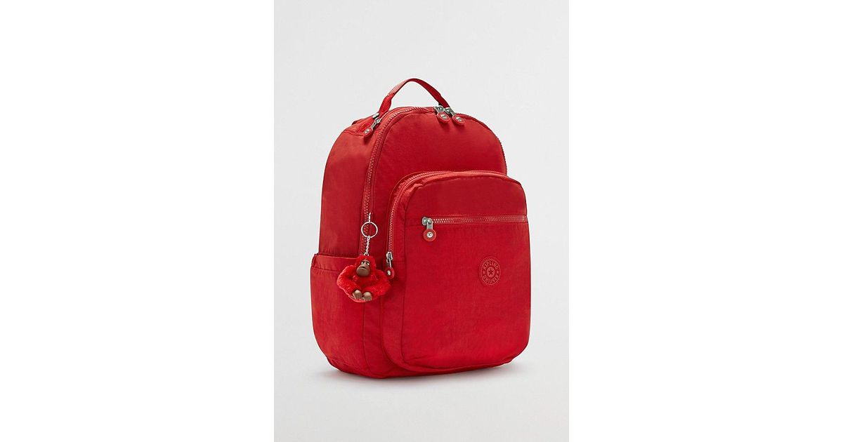 Kipling Seoul Large Nylon Backpack in Red | Lyst
