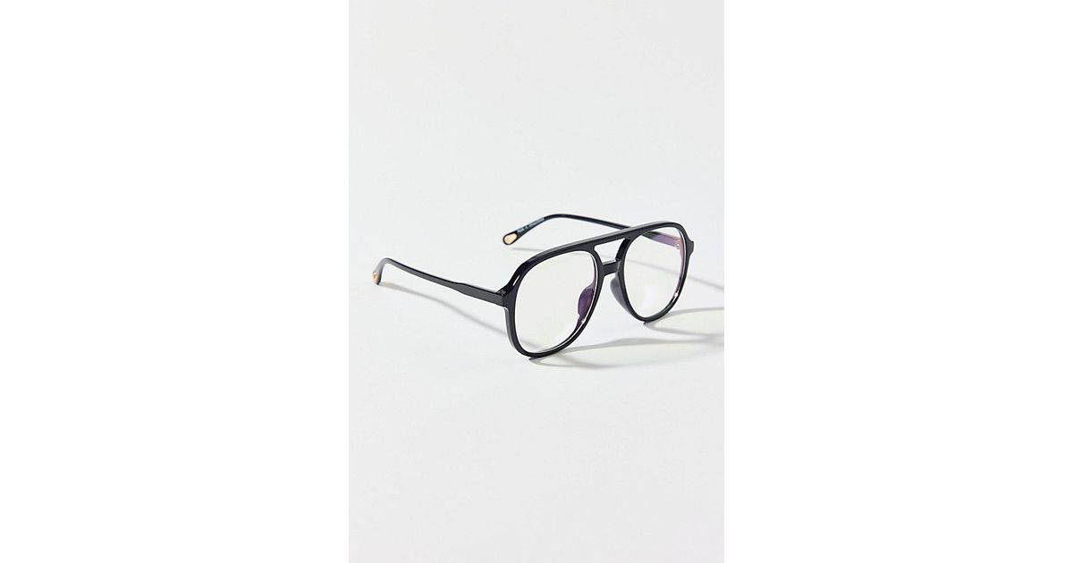 Urban Outfitters Jess Plastic Oversized Aviator Readers in Black | Lyst