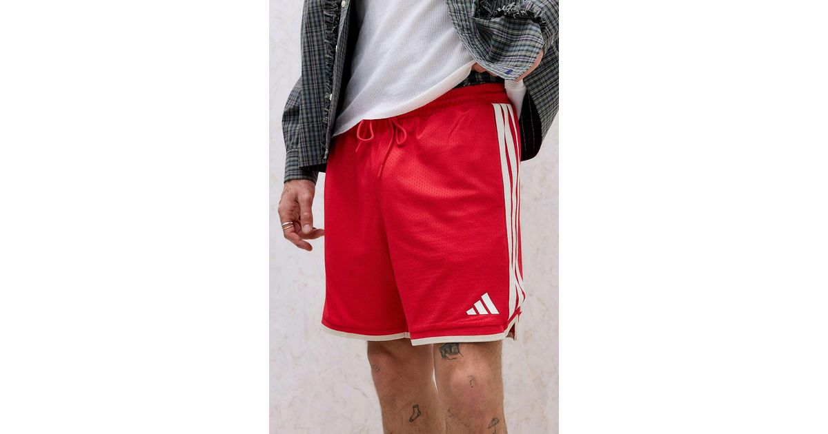 adidas Red Stadium Mesh Shorts for Men | Lyst UK