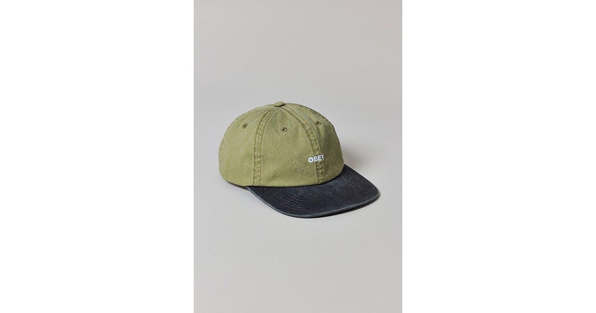 Obey Bold 2-Tone Hat in Green for Men | Lyst