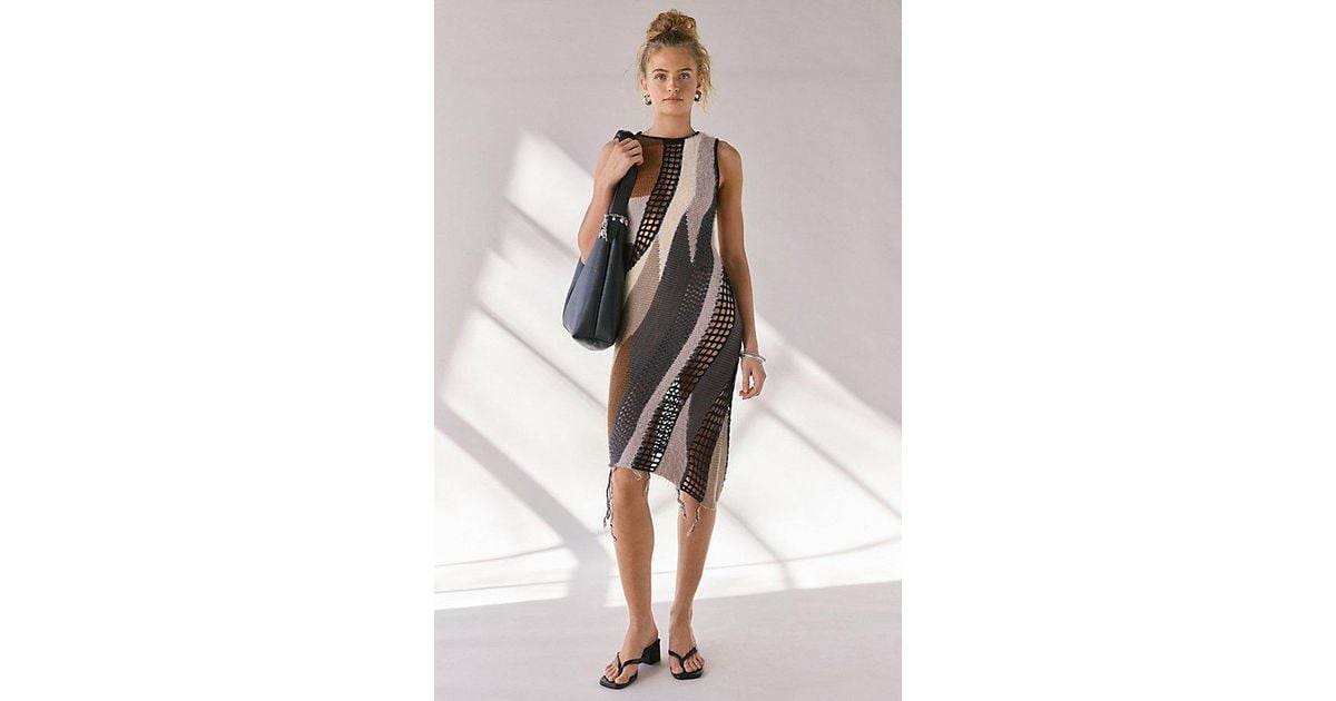 The Ragged Priest Enigma Asymmetrical Knit Midi Dress | Lyst