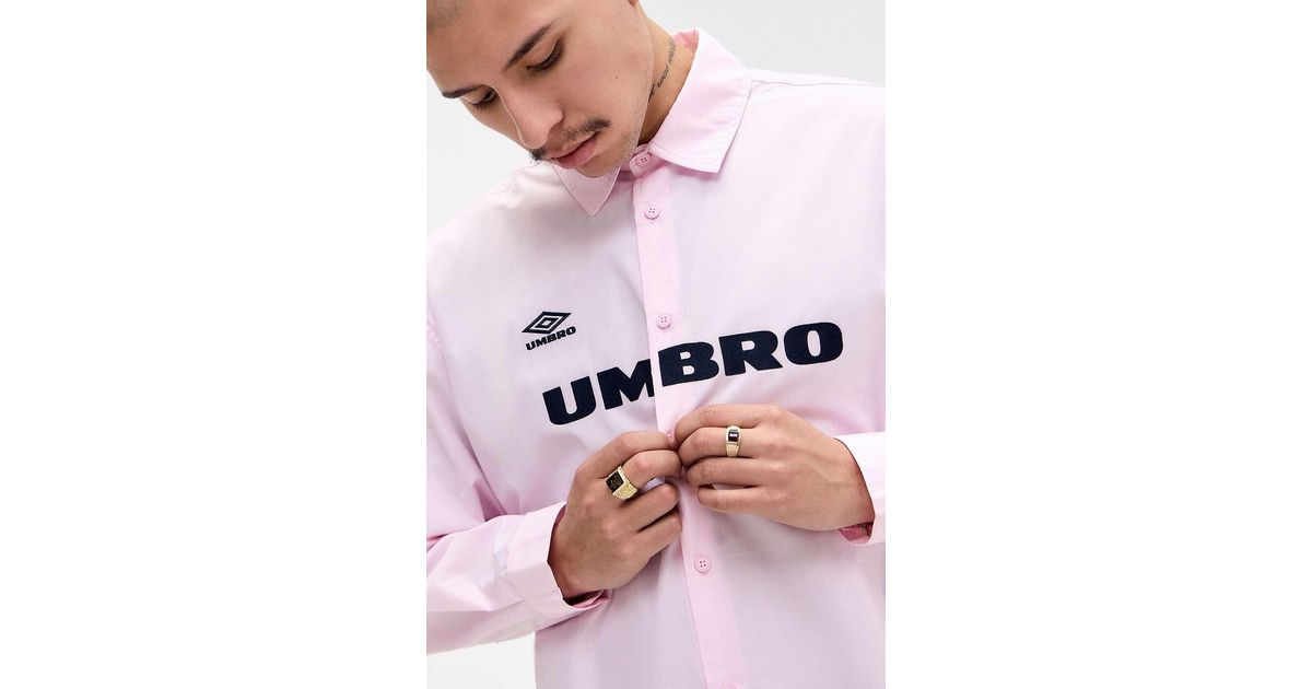 Umbro Uo Exclusive Pink Logo Oxford Shirt for Men | Lyst UK