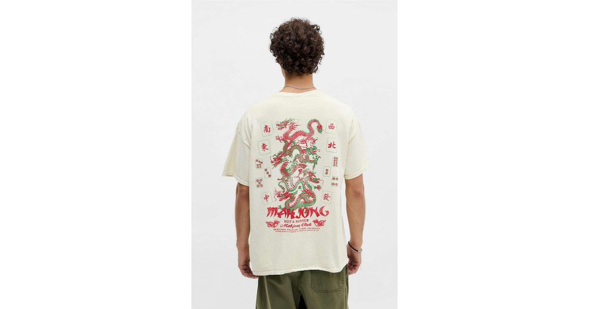 Urban Outfitters Uo White Mahjong Dragon T-shirt for Men | Lyst UK