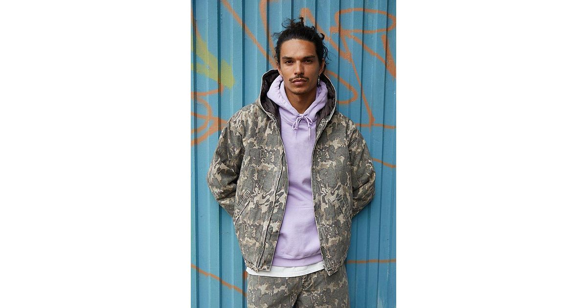 BDG Rex Camo Canvas Skate Hooded Jacket in Blue for Men | Lyst