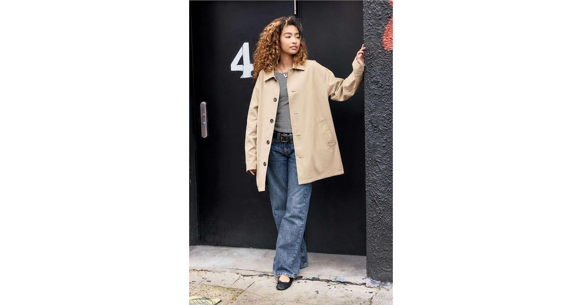 BDG Reversible Trench Coat Jacket in Black | Lyst UK