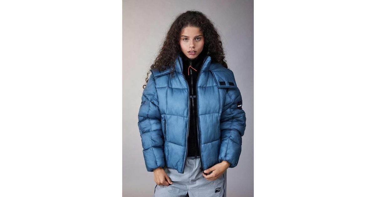 iets frans... Recycled Riga Translucent Puffer Jacket in Blue | Lyst UK