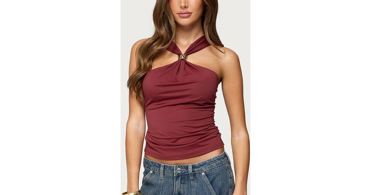 Edikted Cielle Wide Strap Gathered Top | Lyst Canada