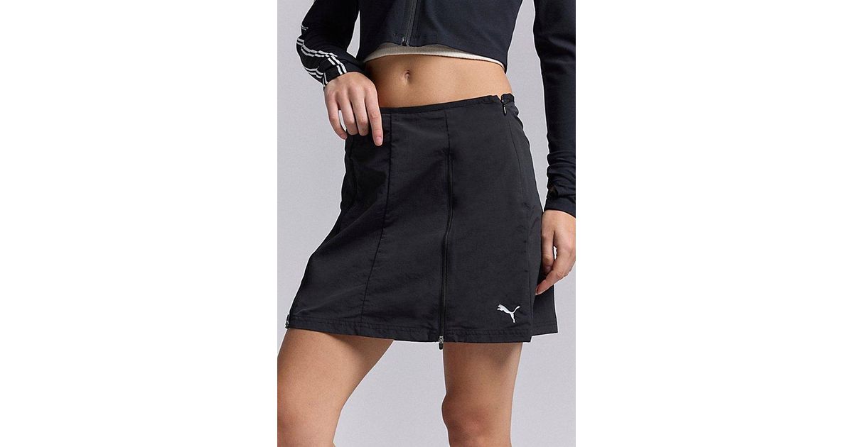 PUMA Dare To Zip Off Athletic Mini Skirt in Black | Lyst