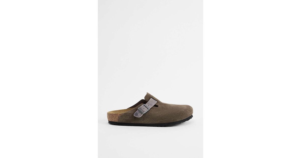 Birkenstock Concrete Grey Boston Clogs in Brown for Men | Lyst UK