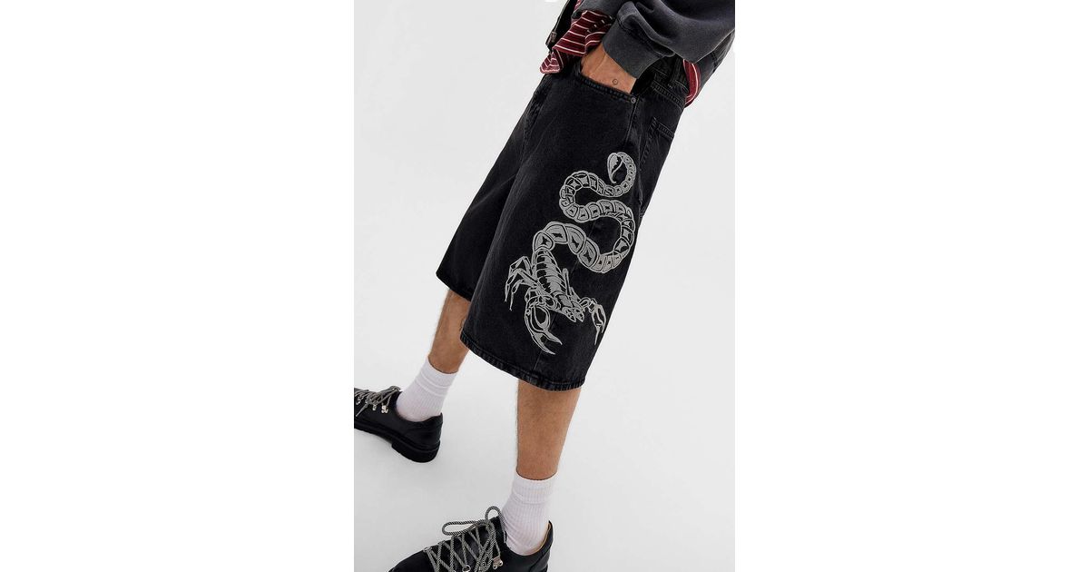 BDG Jack Washed Black Denim Scorpion Denim Shorts for Men | Lyst UK
