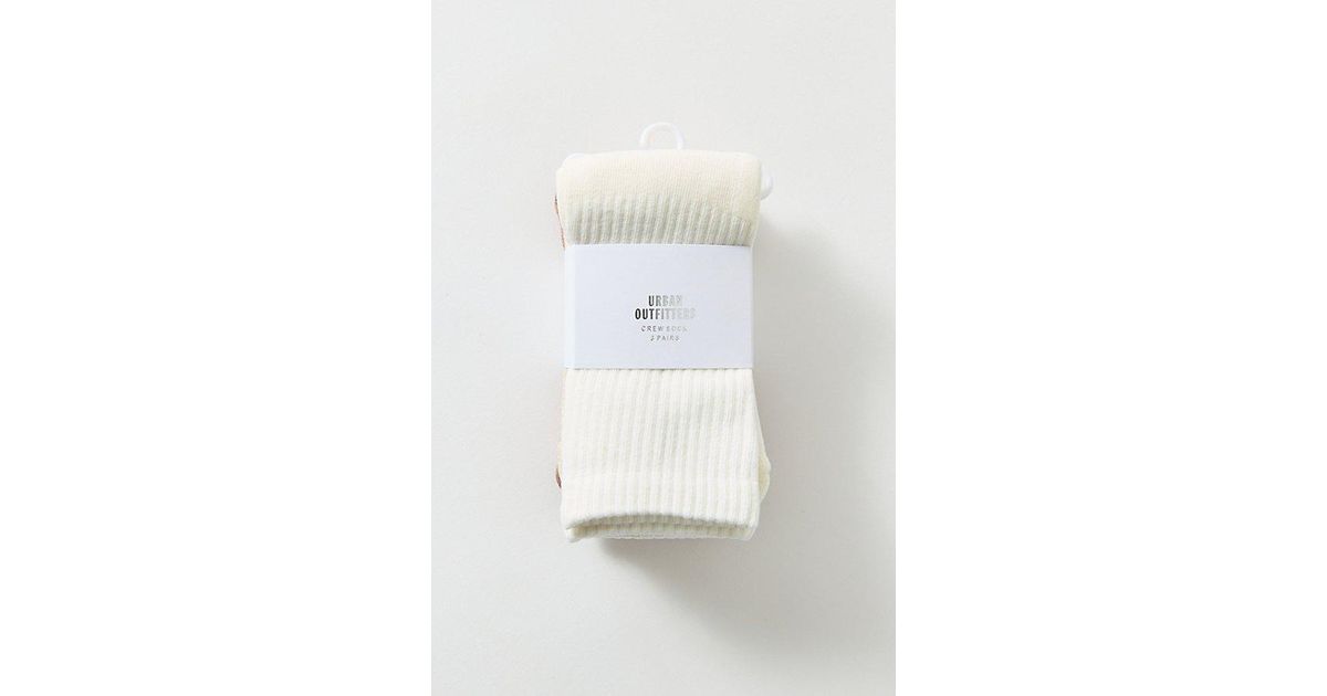 Urban Outfitters Uo Crew Sock 3-Pack in White | Lyst