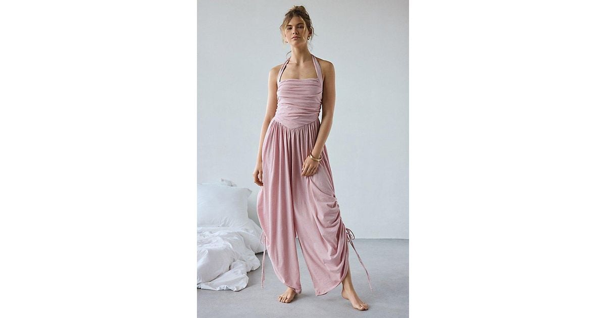 Out From Under Sunkissed Ruched Barrel Leg Jumpsuit in Purple | Lyst