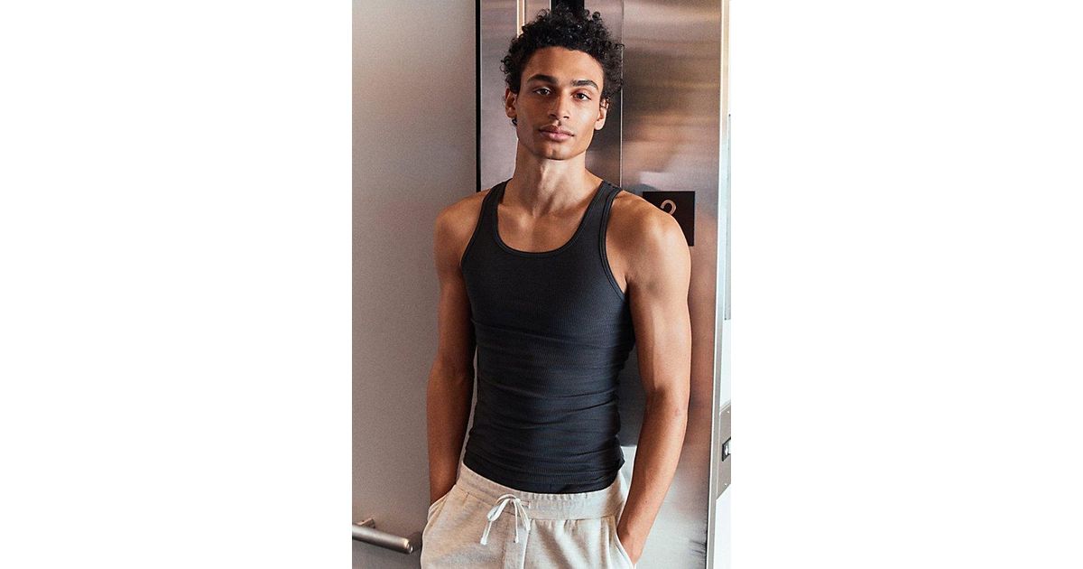 Hanes Uo Exclusive Ribbed Tank Top 2-Pack in Black for Men | Lyst