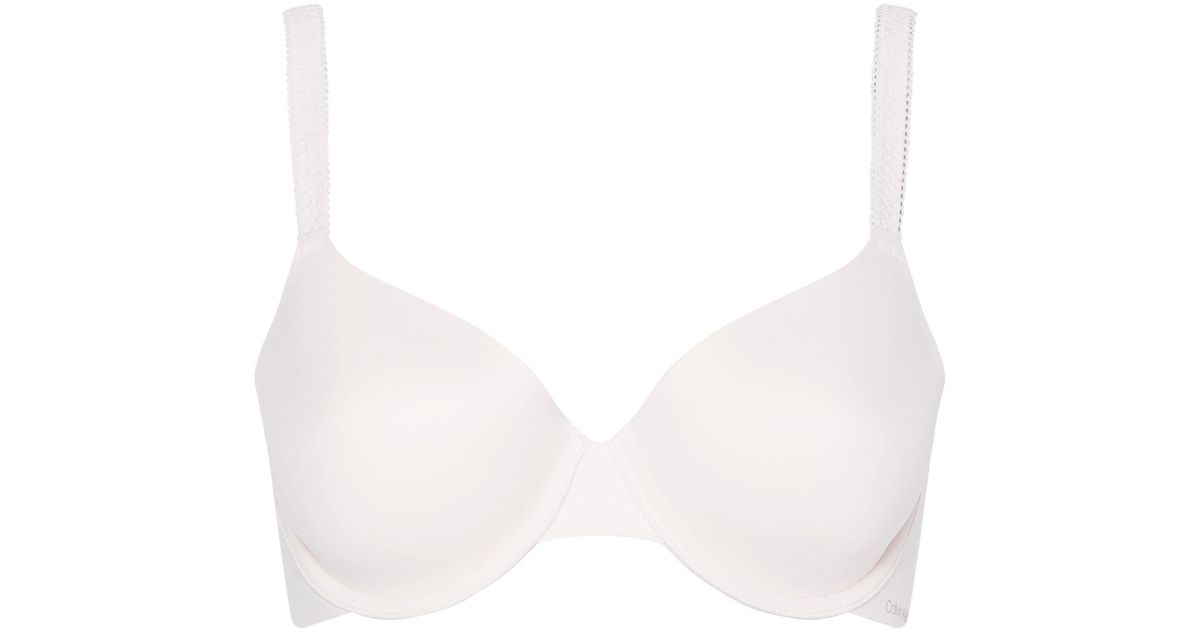 Calvin Klein Calvin Klein Liquid Touch Plunge Bra in White | Lyst UK