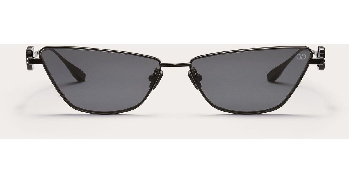 Valentino Vlogo Sign Cat-eye Titanium Frame in Natural | Lyst