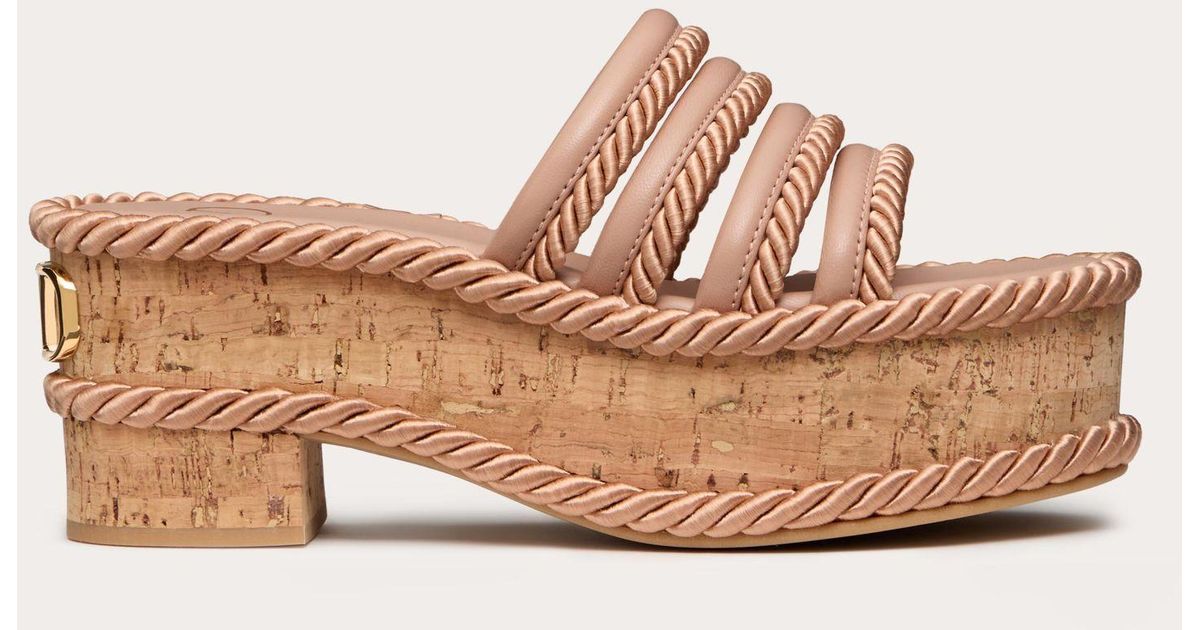 Valentino Garavani Vlogo Summerblocks Flatform Sandal In Nappa Leather ...