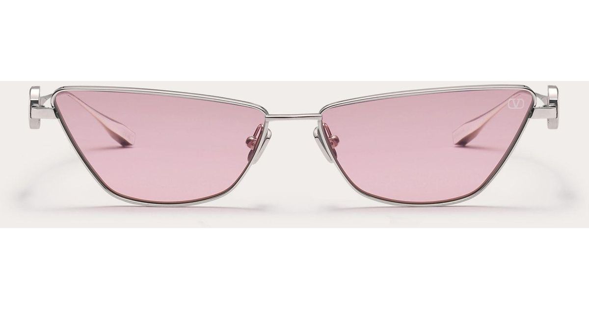 Valentino Vlogo Sign Cat-eye Titanium Frame in Pink | Lyst