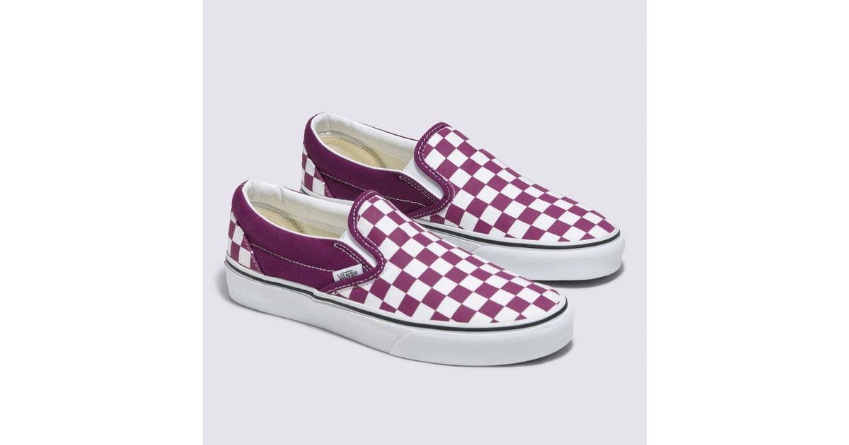Vans Checkerboard Color Theory Classic Slip-on Shoes in Purple | Lyst UK